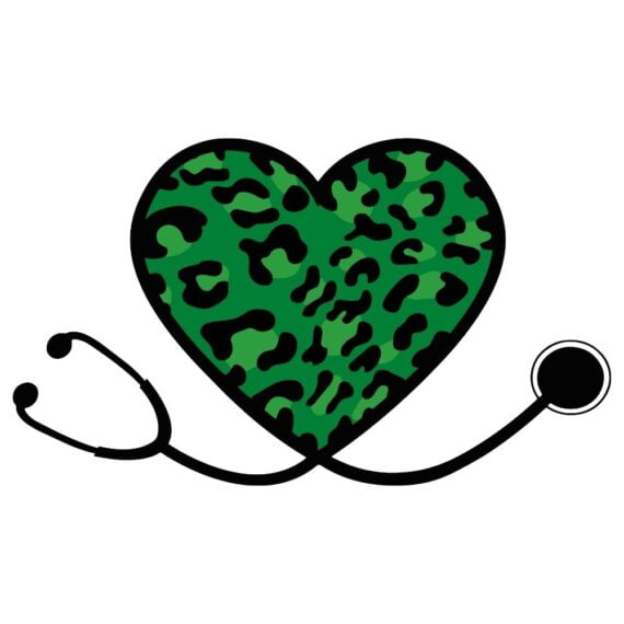 Leopard Heart Stethoscope SVG File for Cricut & Silhouette | Craftpi