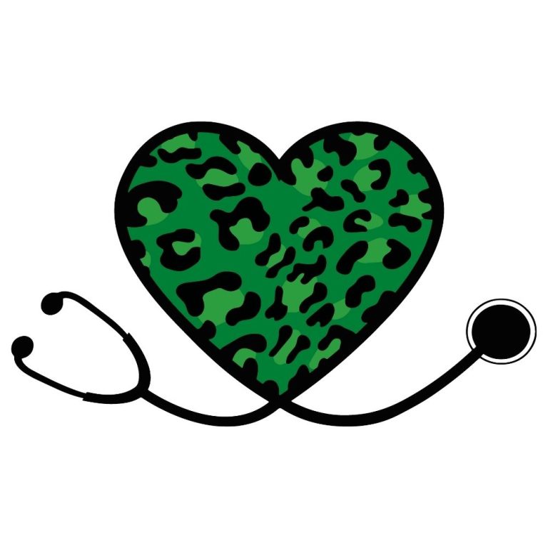 Leopard Heart Stethoscope SVG File for Cricut & Silhouette | Craftpi