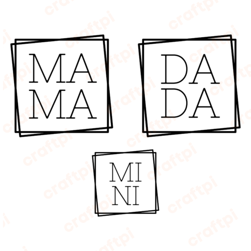 Mama Dada Mini Text SVG File for Cricut & Silhouette | Craftpi