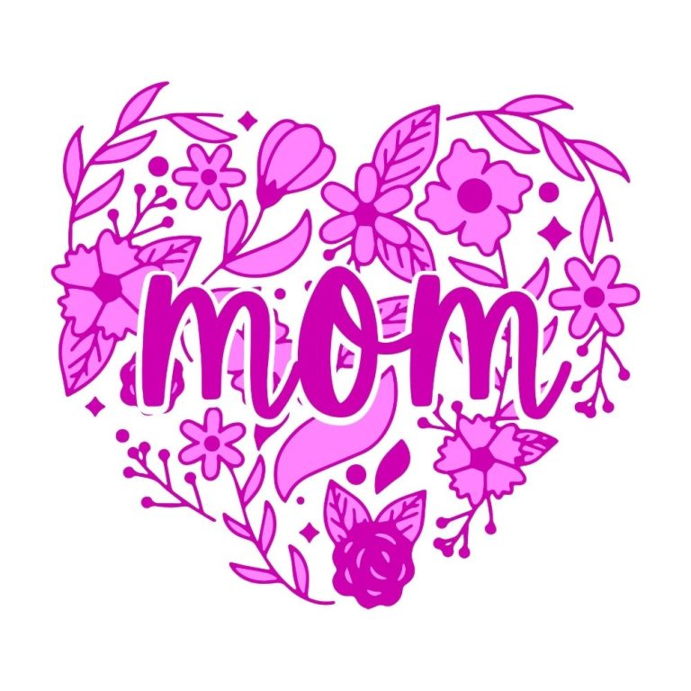 Purple Mom Floral Heart SVG File for Cricut & Silhouette | Craftpi