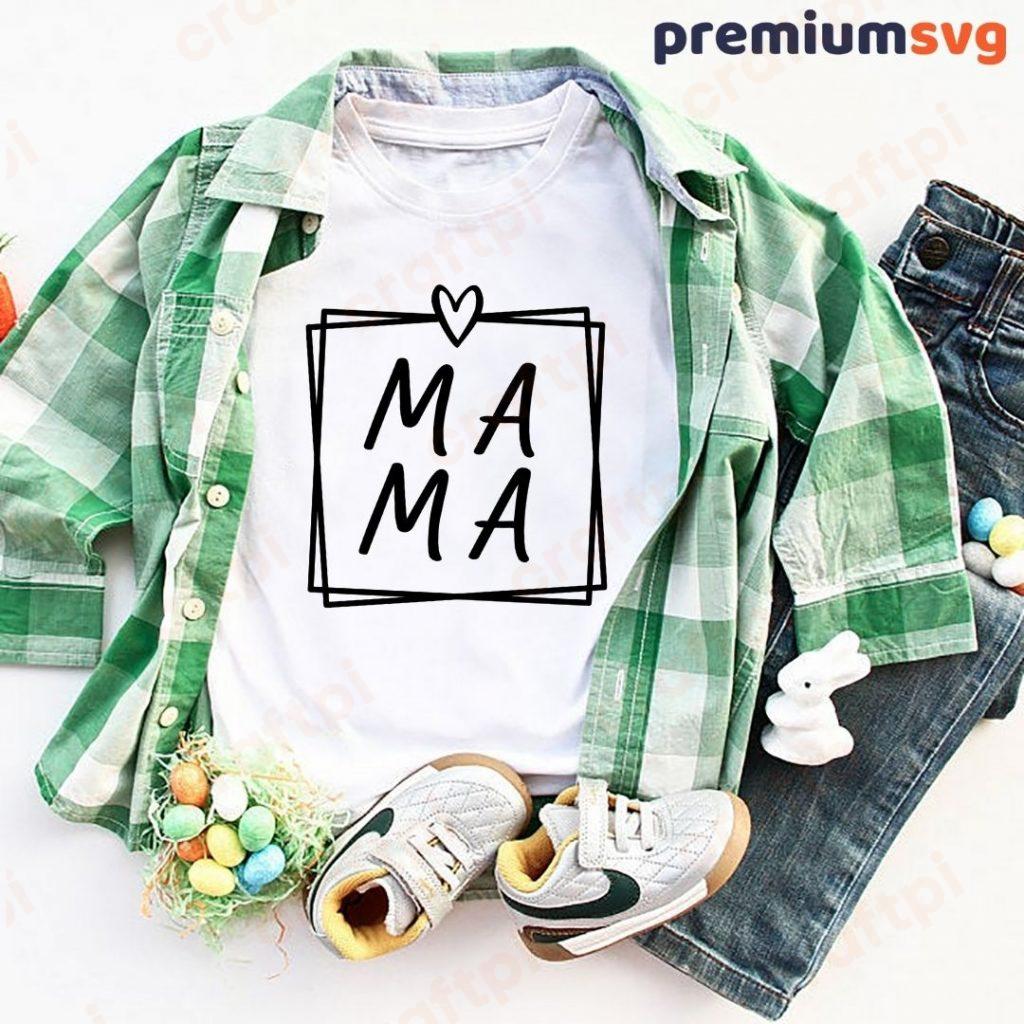 Mama Square Heart SVG File for Cricut & Silhouette | Craftpi