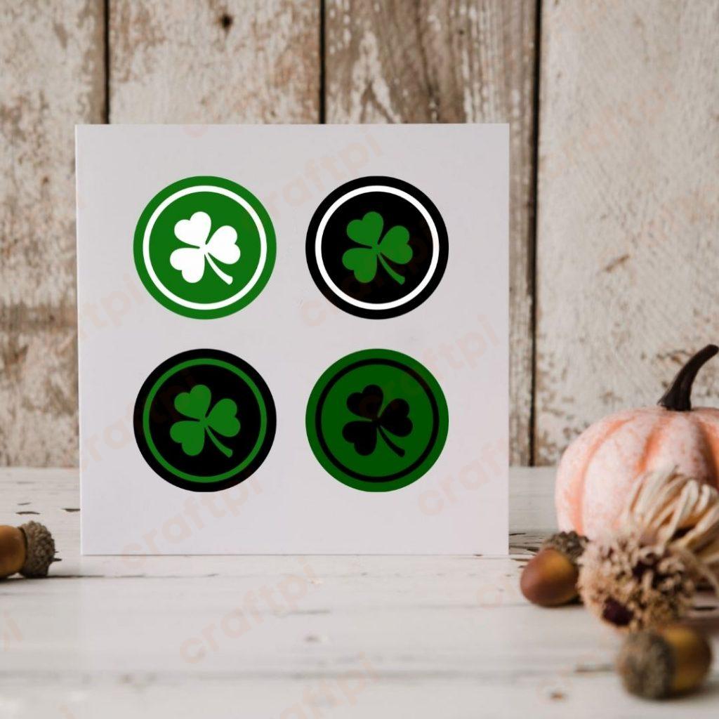 Shamrock Circle Logos SVG File for Cricut & Silhouette | Craftpi