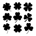 Shamrock Clipart Black and White SVG File | Craftpi