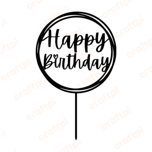 Happy Birthday Circle Topper SVG File for Cricut | Craftpi