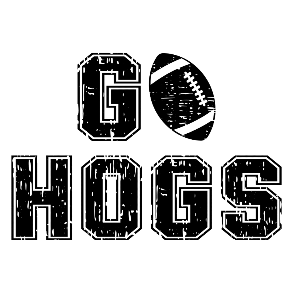 Distressed Go Hogs with Ball SVG File for Cricut | Craftpi