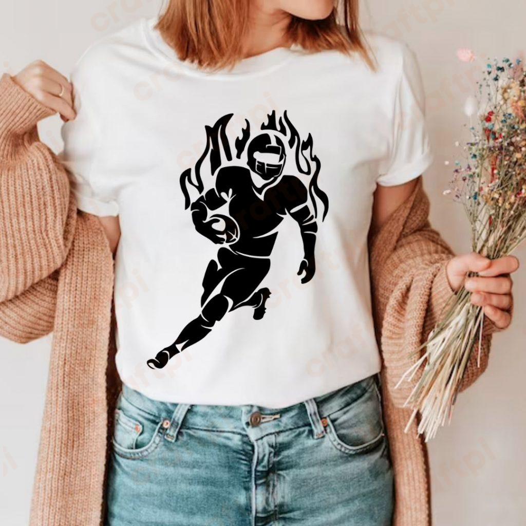 Flaming Football Player & Football Fire SVG File for Cricut | Craftpi