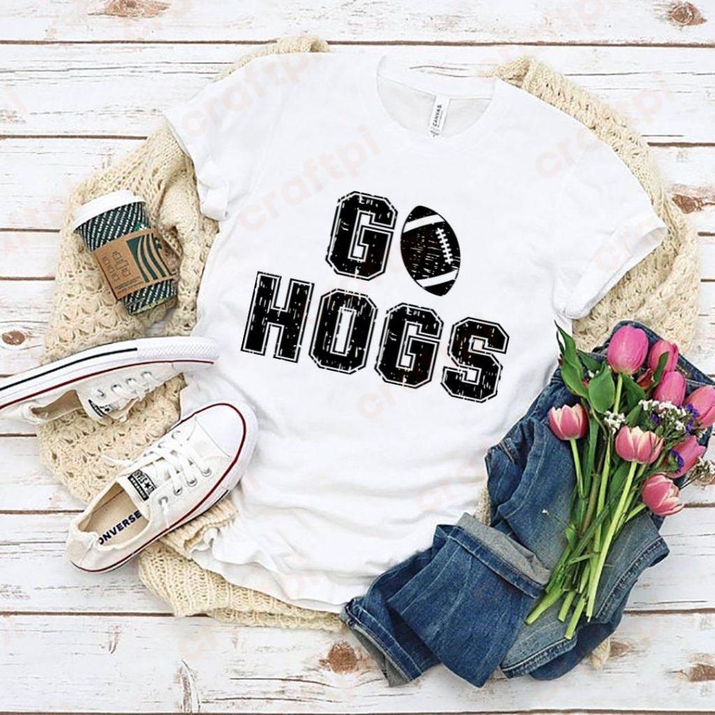 Distressed Go Hogs with Ball SVG File for Cricut | Craftpi