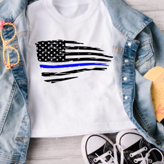 Distressed Police Flag SVG File for Cricut & Silhouette | Craftpi