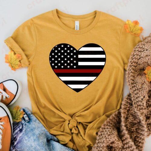 Firefighter Heart Flag SVG File for Cricut & Silhouette | Craftpi