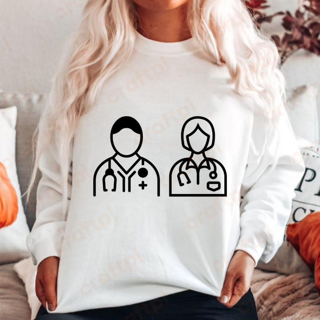 Male & Female Doctor Icon SVG File for Cricut & Silhouette | Craftpi