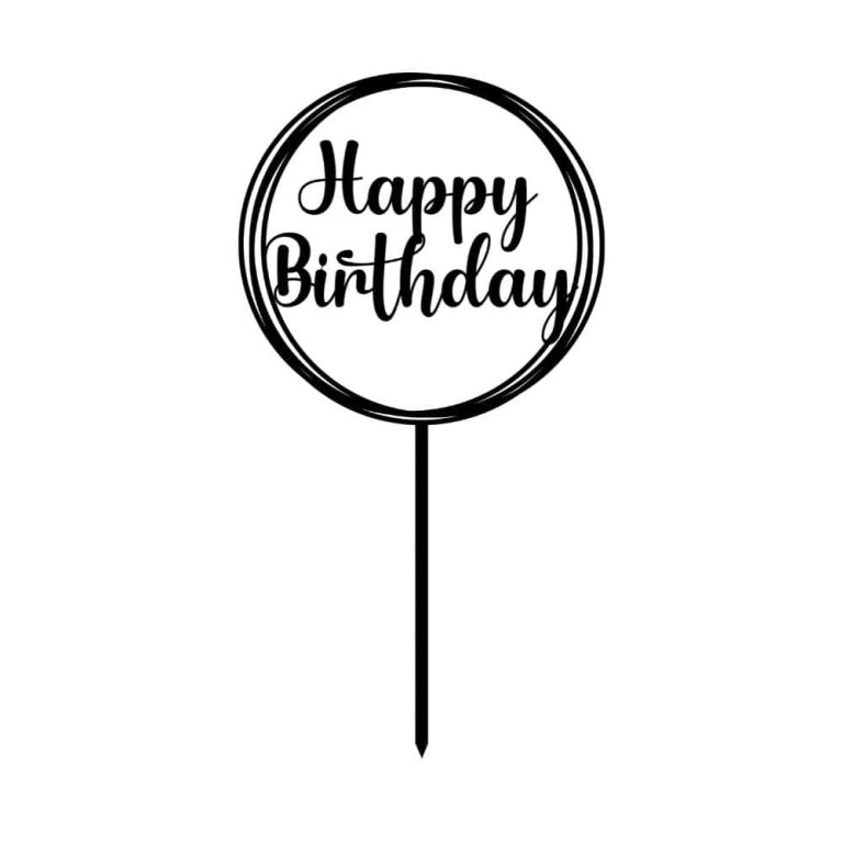 Circle Happy Birthday Cake Topper SVG File for Cricut | Craftpi