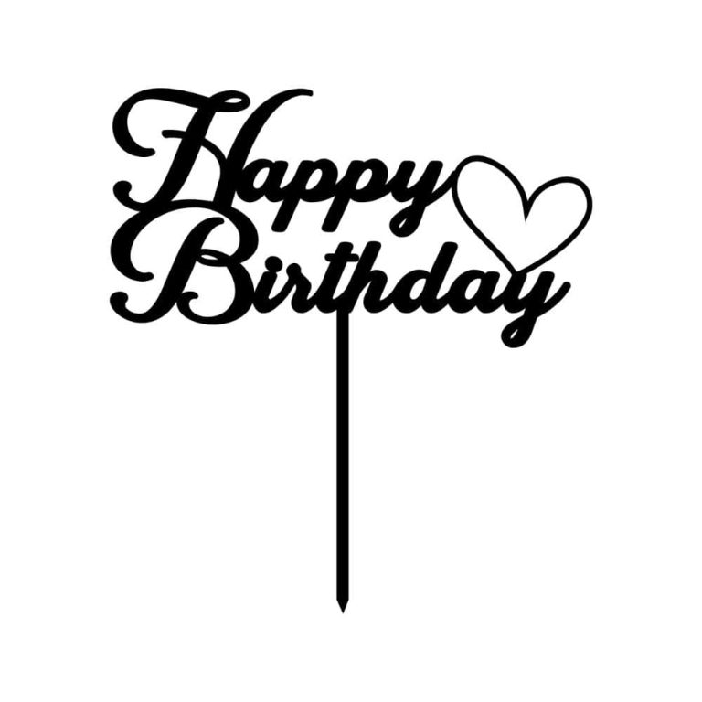 Heart Outline Cake Topper SVG File for Cricut & Silhouette | Craftpi