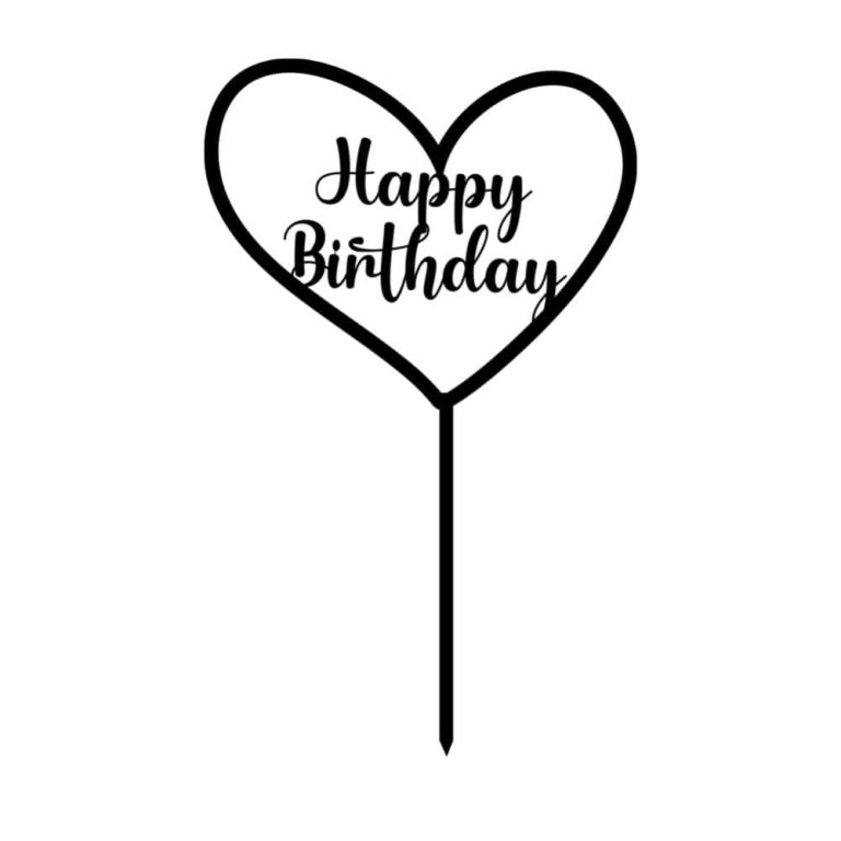 Simple Heart Shape Cake Topper SVG File for Cricut | Craftpi