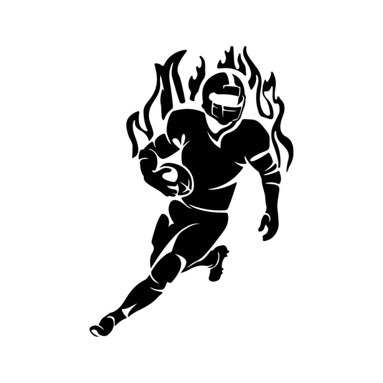 Flaming Football Player & Football Fire SVG File for Cricut | Craftpi