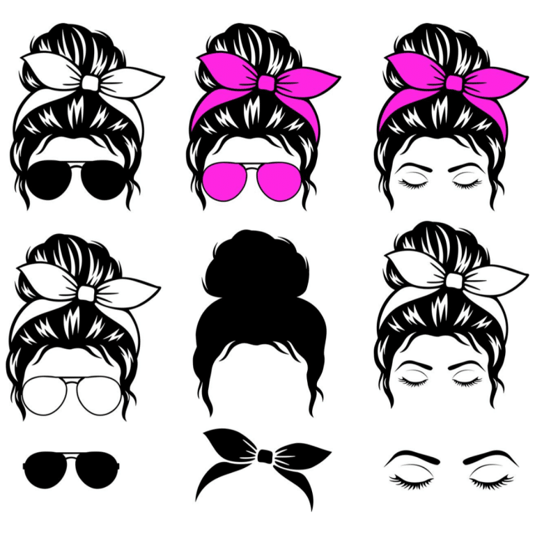 Black Messy Bun Mom Life Svg File For Cricut And Silhouette Craftpi