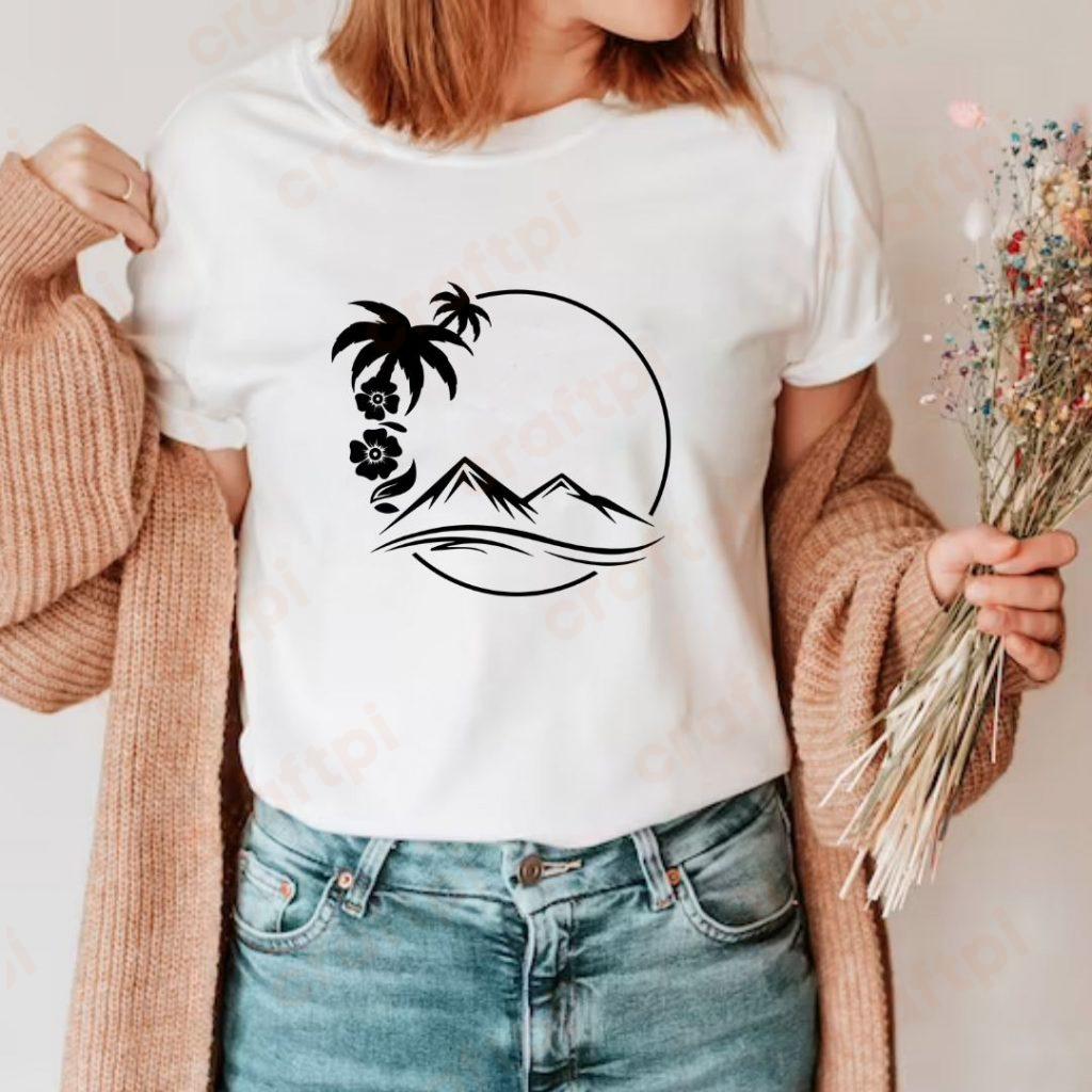 Tropical Beach Scene SVG File for Cricut & Silhouette | Craftpi