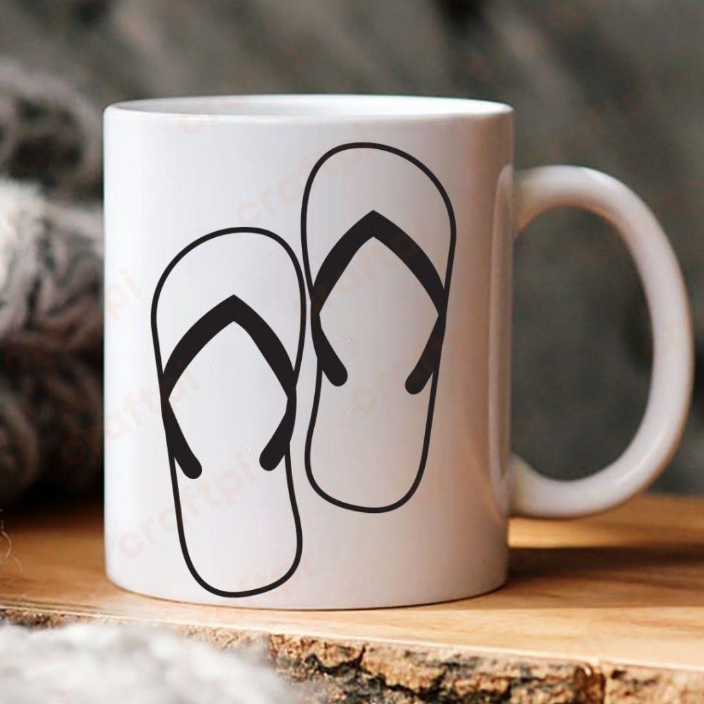 Beach Rubber Slippers SVG File for Cricut & Silhouette | Craftpi