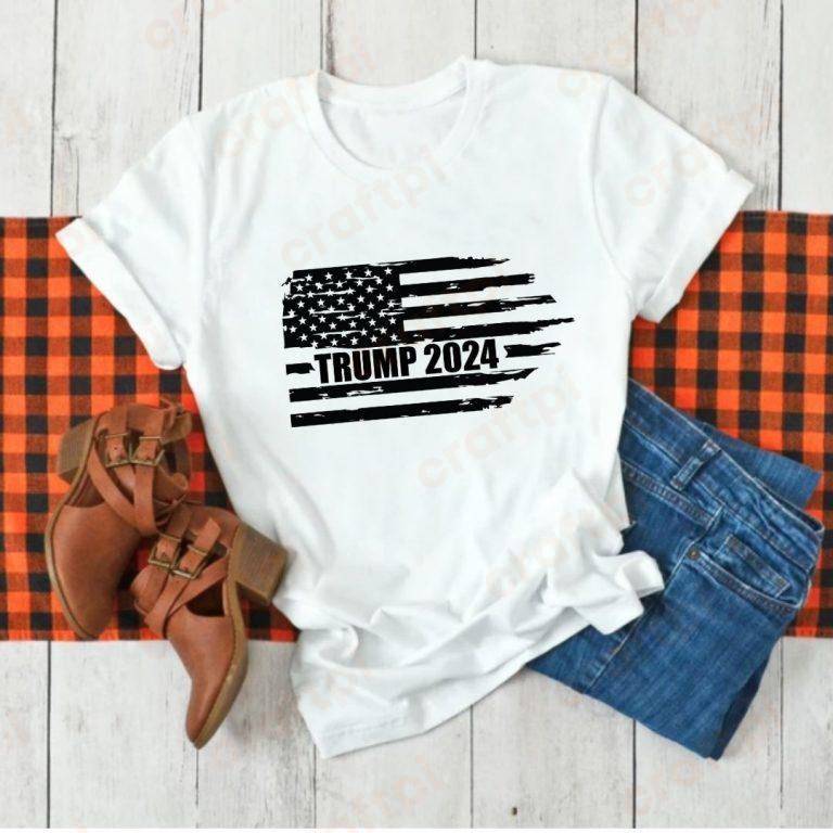 Trump 2024 Distressed USA Flag SVG File for Cricut | Craftpi