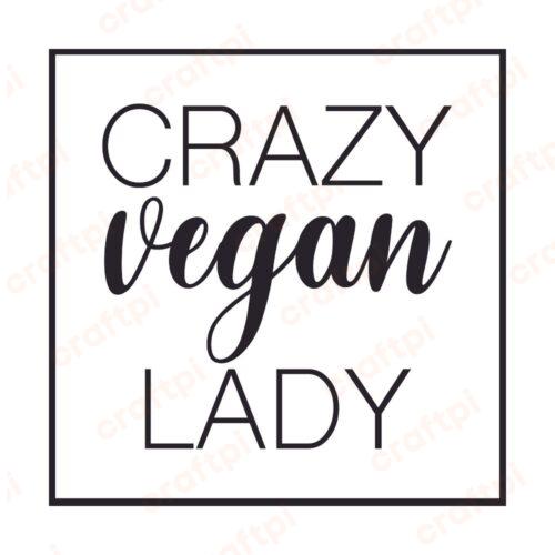 Crazy Vegan Lady Frame SVG, PNG, JPG, PSD, DXF, AI Files | Craftpi