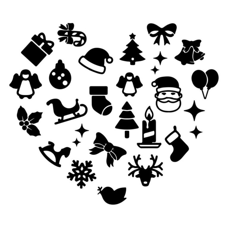 Free Christmas Heart SVG, PNG, JPG, PSD, DXF, AI Files | Craftpi
