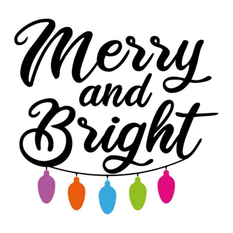 Merry And Bright Lights SVG, PNG, JPG, PSD, DXF, AI Files | Craftpi