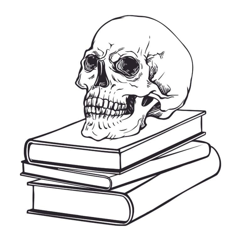 Stack Of Book Skull SVG, PNG, JPG, PSD, DXF, AI Files | Craftpi