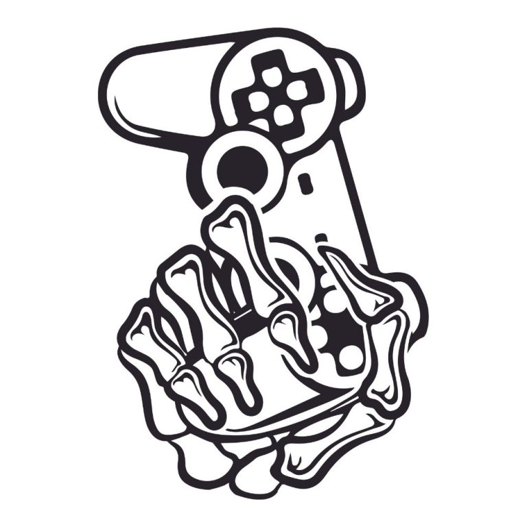 Free Gamer Skeleton SVG, PNG, JPG, PSD, DXF, AI Files | Craftpi