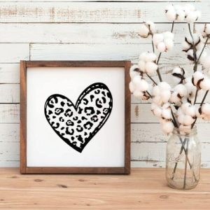Black Doodle Leopard Heart SVG, PNG, JPG, PSD, DXF Files | Craftpi