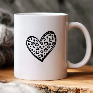 Black Doodle Leopard Heart SVG, PNG, JPG, PDF Files | Craftpi
