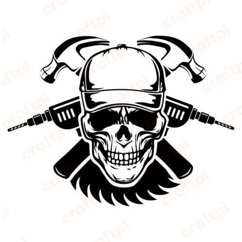 Carpenter Skull SVG, PNG, JPG, PSD, DXF, AI Files | Craftpi