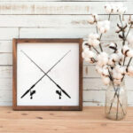 Crossed Fishing Rod Logo SVG, PNG, JPG Files | Craftpi