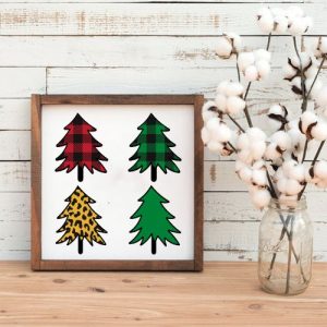 Plaid & Leopard Christmas Tree Bundle SVG, PNG, JPG, PSD, DXF Files ...