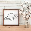 Planet Saturn Outline SVG, PNG, JPG, PSD, DXF Files | Craftpi