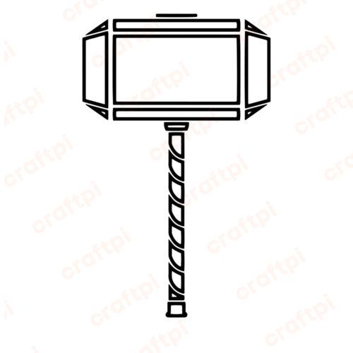 Thor Hammer SVG, PNG, JPG, PSD, DXF, PDF Files | Craftpi