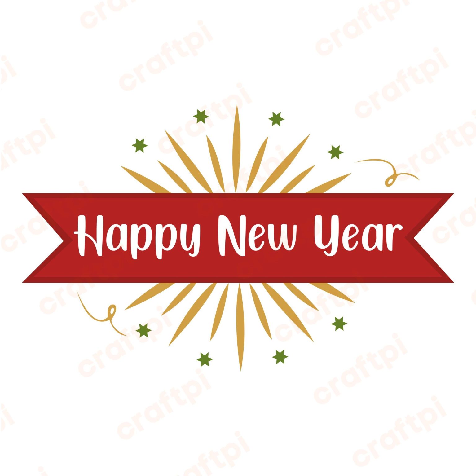 Happy New Year Banner SVG, PNG, JPG, PSD, DXF Files | Craftpi