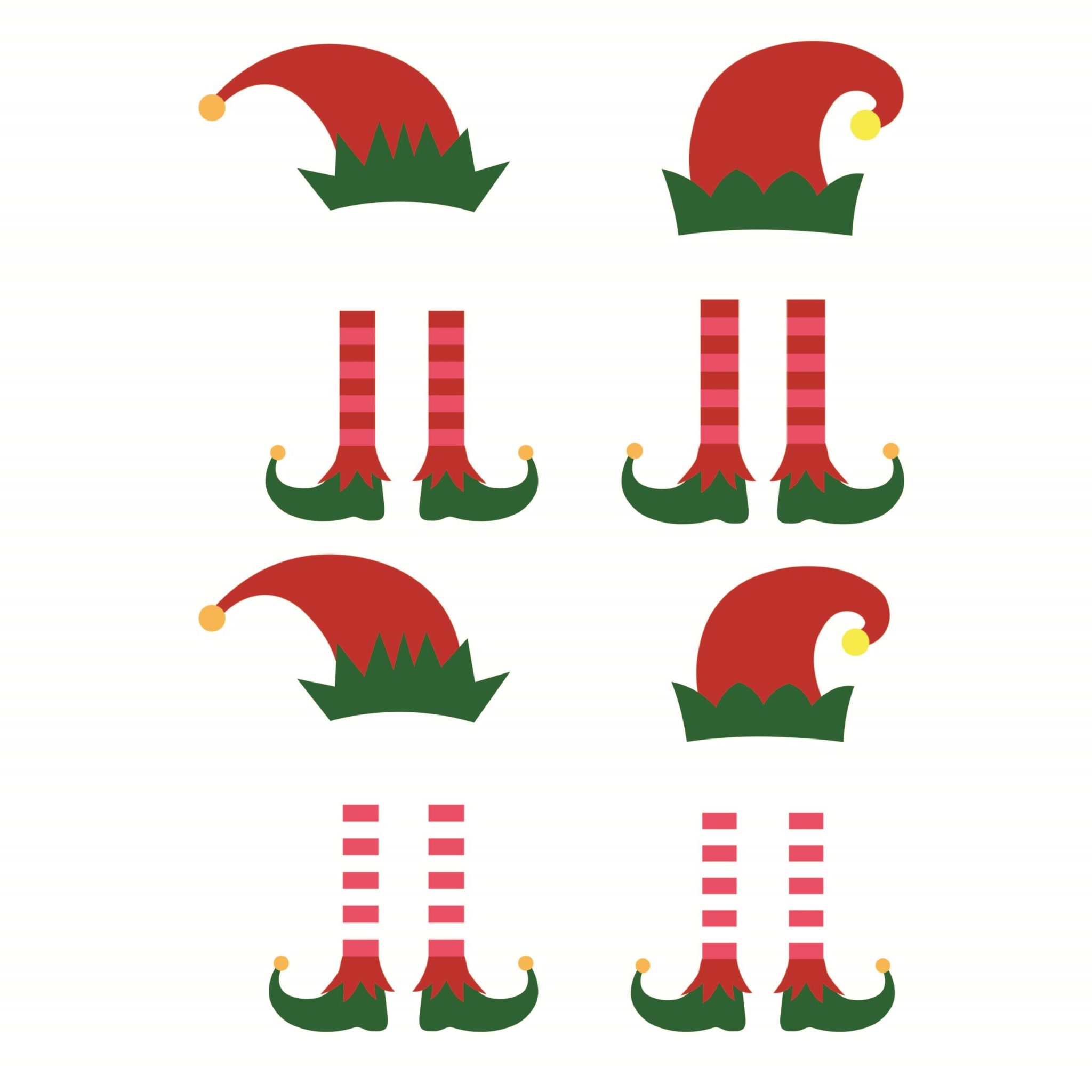 Elf Legs and Hat Bundle SVG, PNG, JPG, PSD, DXF Files | Craftpi