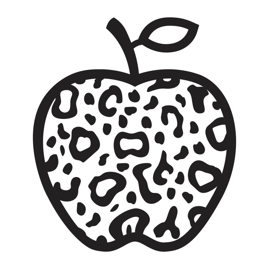 Free Leopard Print Apple Outline SVG, PNG, JPG, PSD, DXF Files | Craftpi
