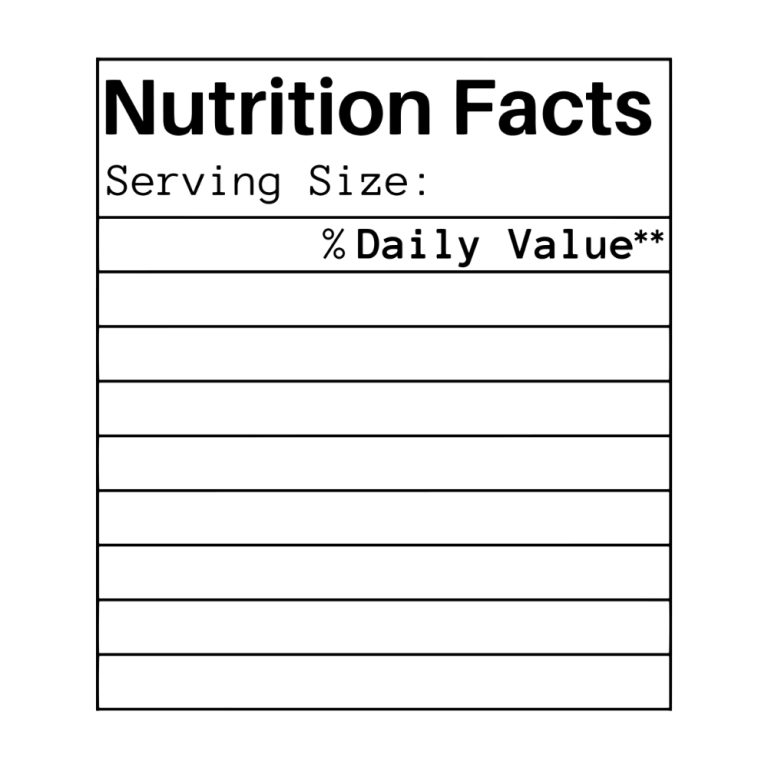 Nutrition Facts SVG, PNG, JPG, PSD, DXF Files | Craftpi