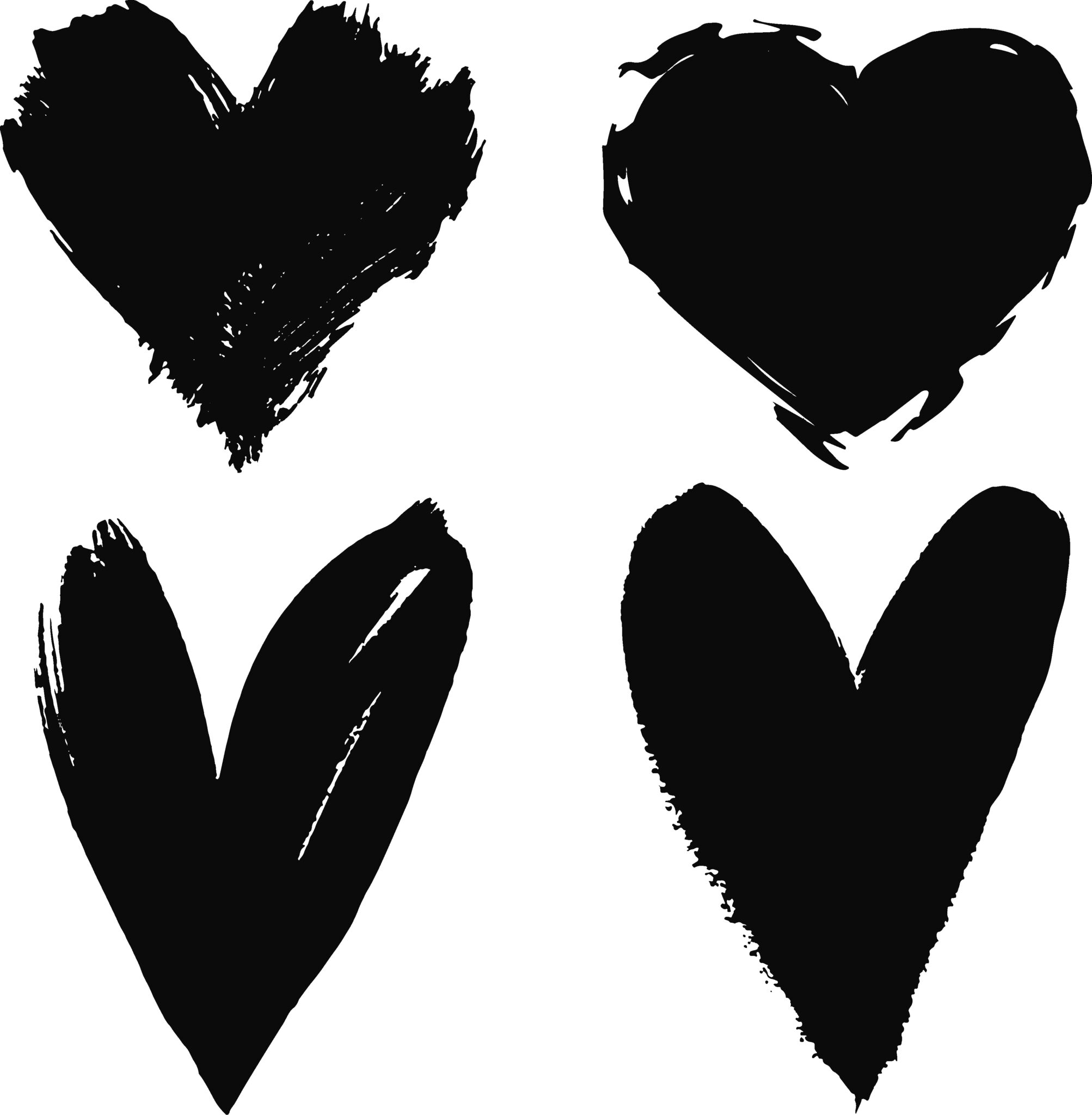 Black Brush Stroke Heart SVG, PNG, JPG, PSD, DXF Files | Craftpi