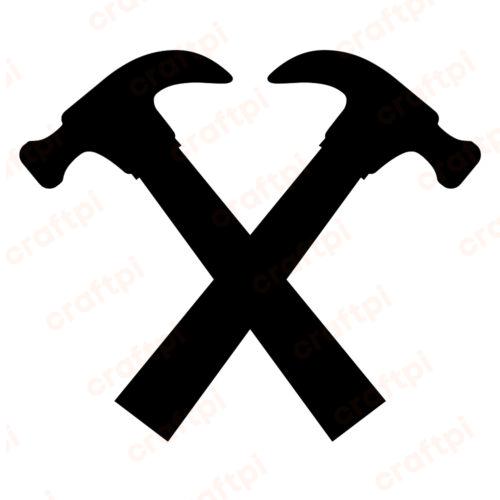 Crossed Hammer SVG, PNG, JPG, PSD, DXF Files | Craftpi