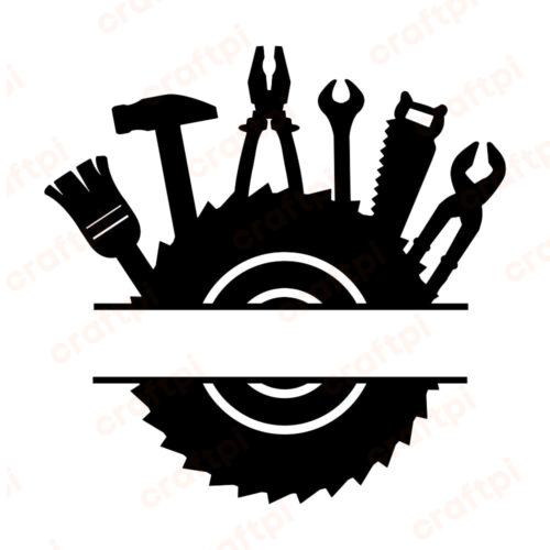 Mechanic Tools Monogram SVG, PNG, JPG, PSD, DXF Files | Craftpi