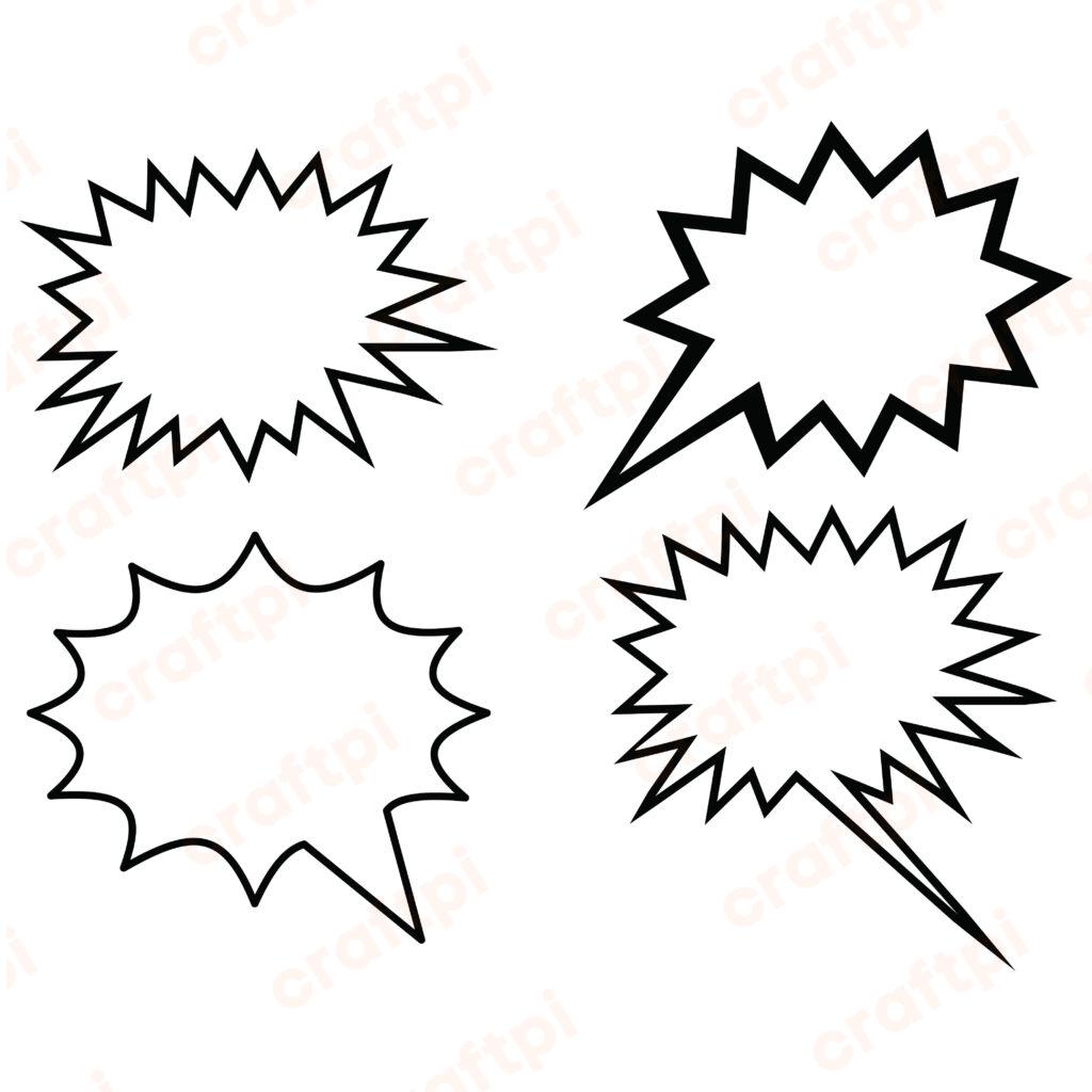 Speech Bubble Bundle SVG, PNG, JPG, PSD, DXF Files | Craftpi