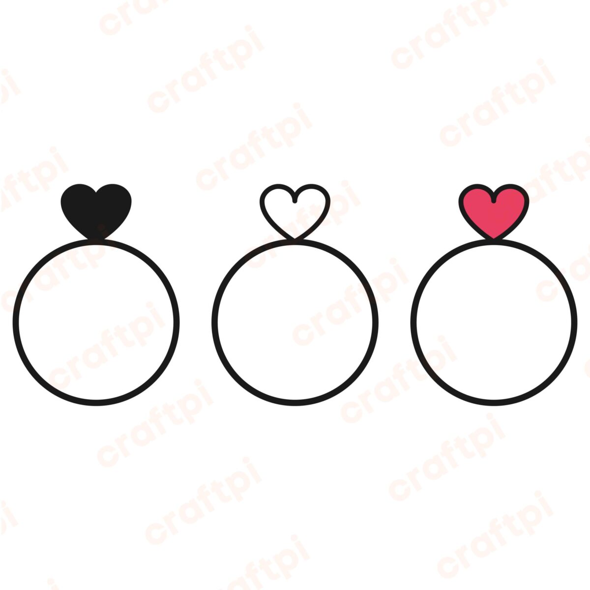 Wedding Rings Bundle PNG, JPG, SVG, PSD, DXF Files | Craftpi