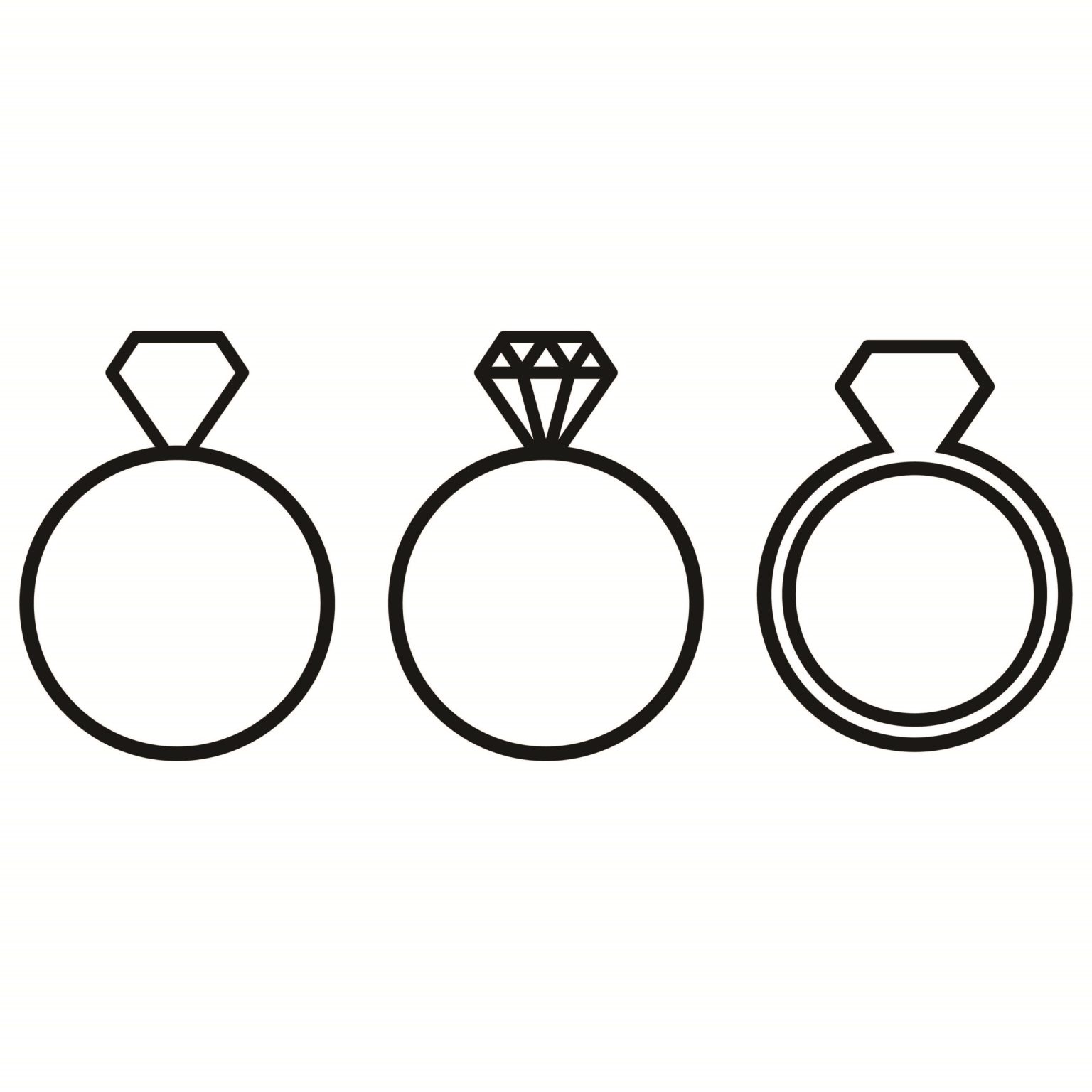 Diamond Rings Bundle SVG, PNG, JPG, PSD, DXF Files | Craftpi