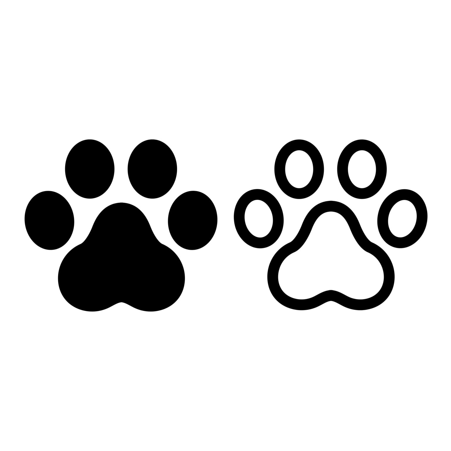 Paw Print & Outline SVG, PNG, JPG Files | Craftpi