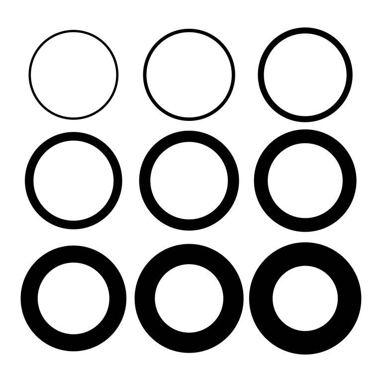 Circle in Different Thickness Bundle SVG, PNG, JPG, PSD, DXF Files ...