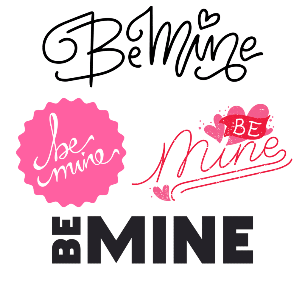 Be Mine Bundle SVG, PNG, JPG, PSD, DXF Files | Craftpi