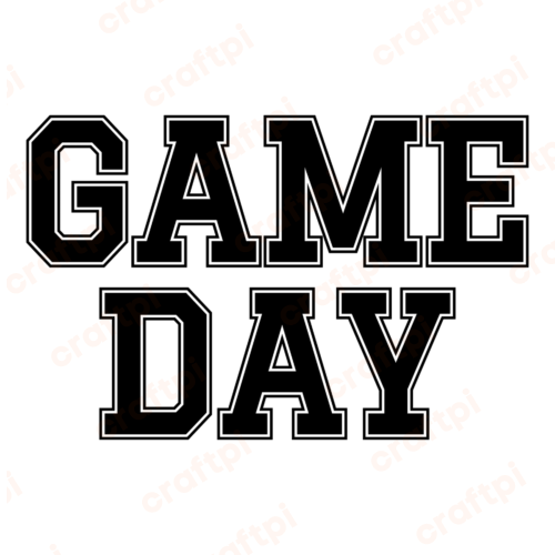 Game Day Outline SVG, PNG, JPG, PSD, DXF Files | Craftpi