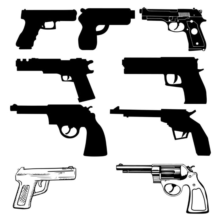 Pistol Bundle SVG, PNG, DXF Files | Craftpi