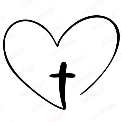 Cross Heart SVG, PSD, JPG, PNG, DXF Files | Craftpi